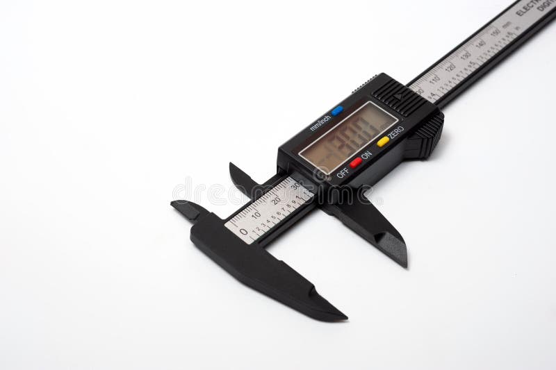 Electronic Caliper with Display Photographed on a White Background ...