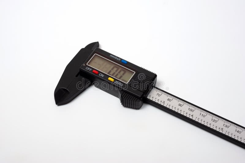 Electronic Caliper with Display Photographed on a White Background ...