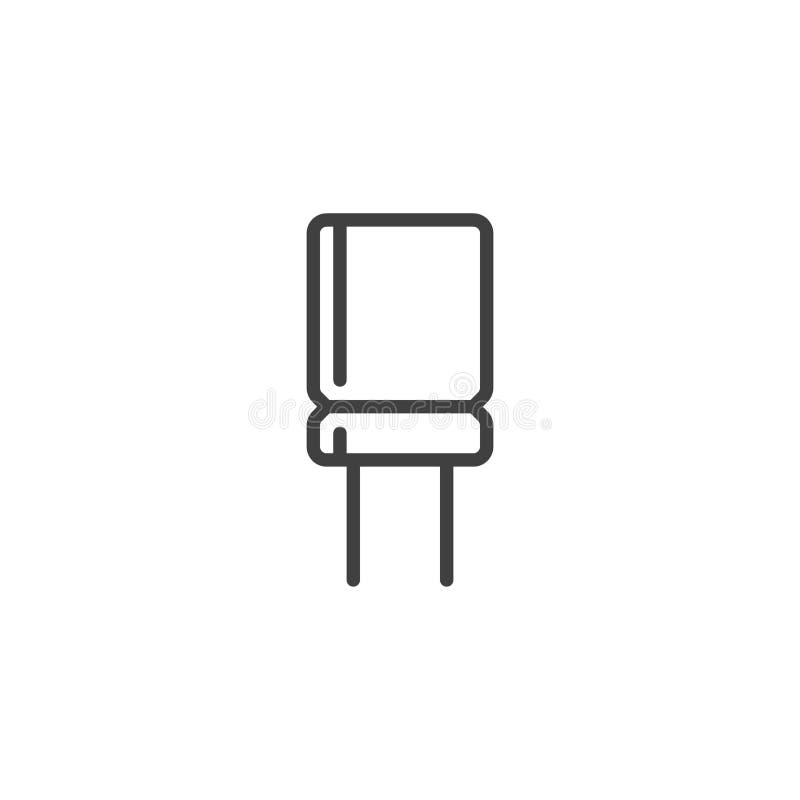 Electronic Capacitor Line Icon Stock Vector - Illustration of logo ...