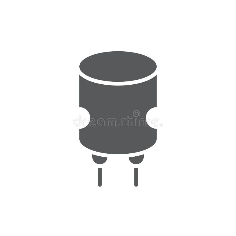 Electronic Capacitor Vector Icon Symbol Isolated on White Background ...