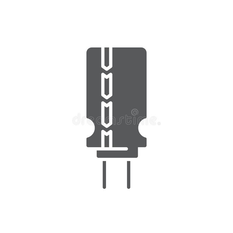 Electronic Capacitor Vector Icon Stock Vector - Illustration of ...