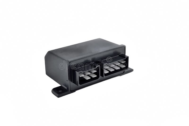 Electronic Car Relay Power and Control System White Background Close-up ...