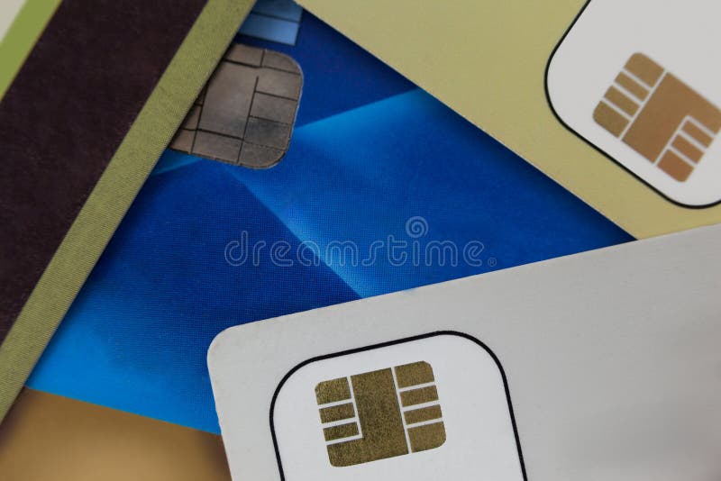 Electronic Cards with Micro Chip Stock Photo - Image of currency ...