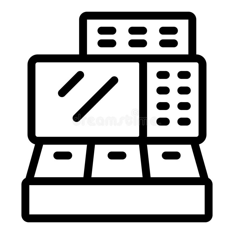 Electronic Cash Register with Buttons and Display Showing Purchasing ...