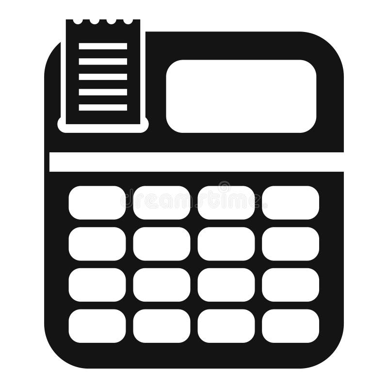 Electronic Cash Register Printing Receipt Icon Stock Illustration ...