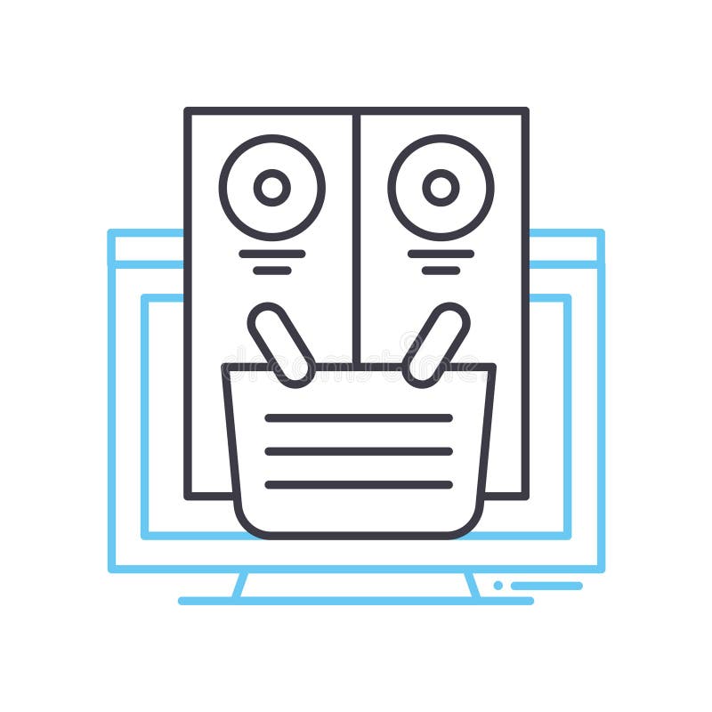 Electronic Catalogs Line Icon, Outline Symbol, Vector Illustration ...