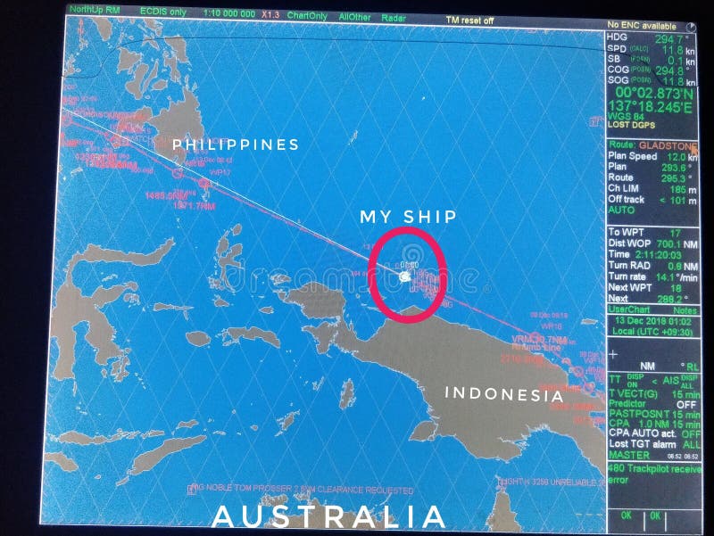 Electronic Chart Display Indicating System Screen View, ECDIS Stock ...