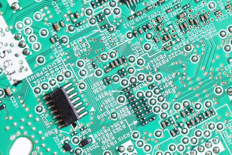 Electronic chip on board stock image. Image of green - 57050503