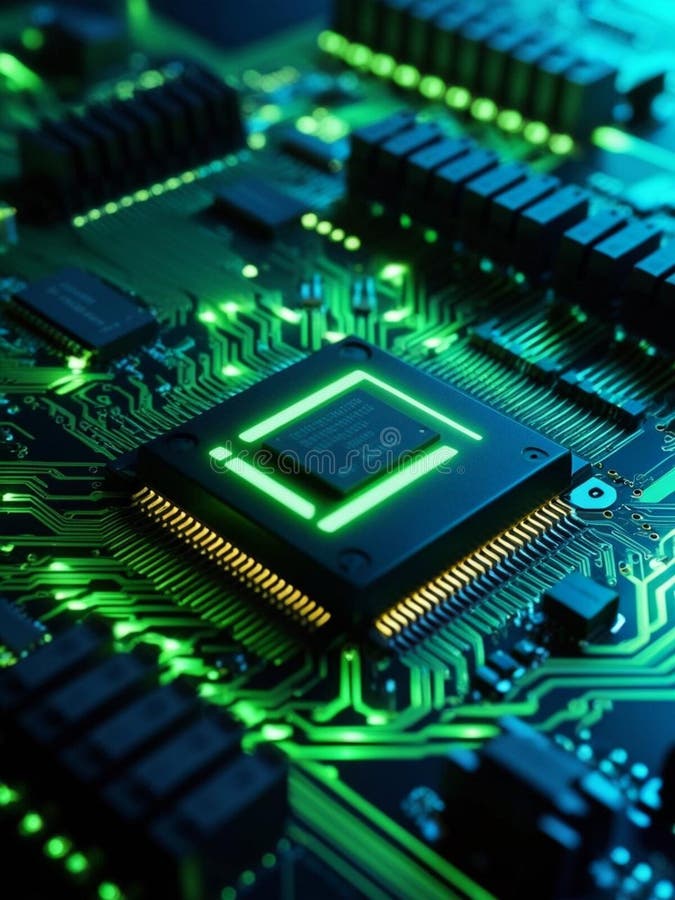 Processor with Green Flash stock photo. Image of electronic - 345753960