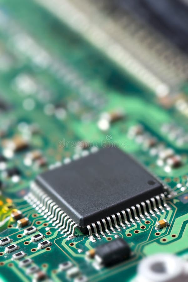 Electronic Chip on Circuit Board Stock Photo - Image of electrical ...