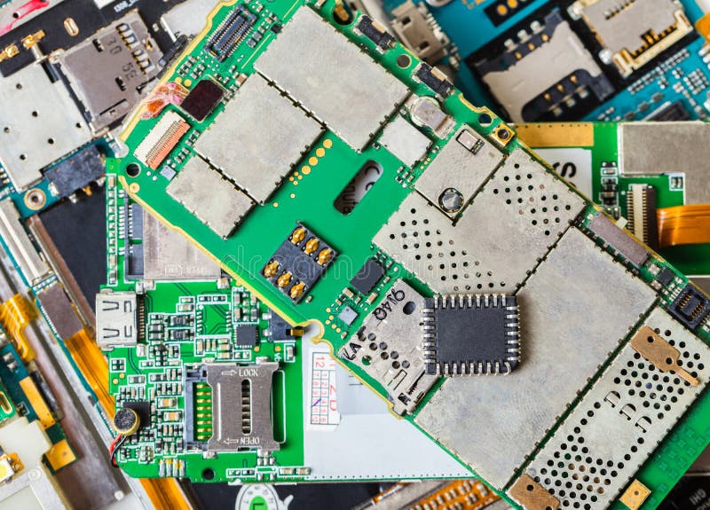 Electronic Chip on a Disassembled Mobile Phone Stock Photo - Image of ...