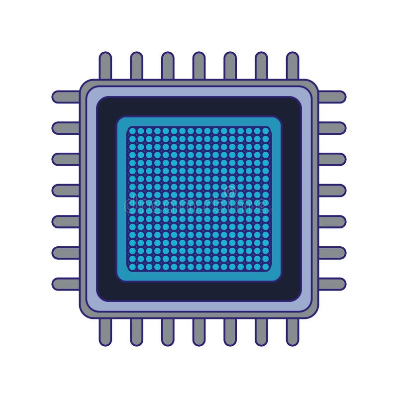 Electronic Chip Icon, Flat Design Stock Vector - Illustration of ...