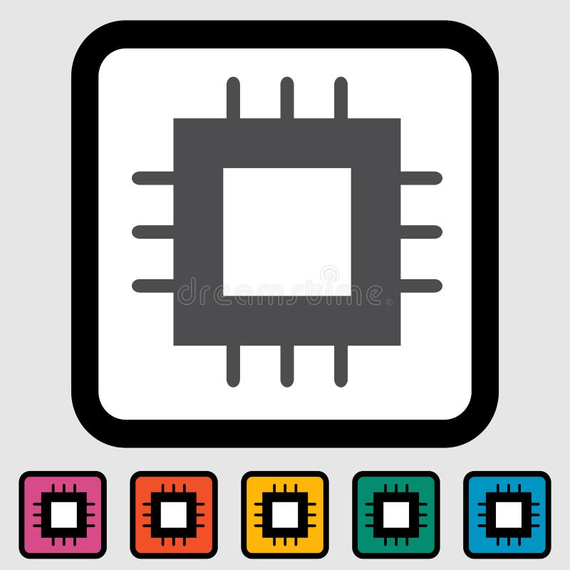 Electronic Chip Flat Icon 2 Stock Vector - Illustration of painting ...