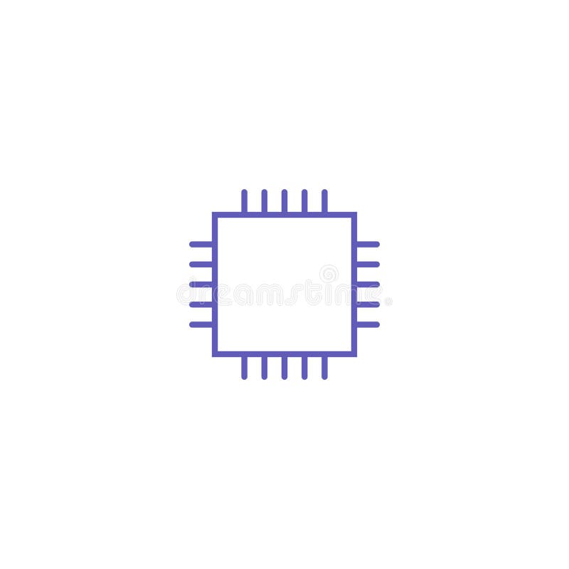 Electronic Chip Icon. Vector Illustration on White Background Stock ...