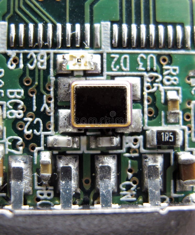 Electronic Chip with a Microprocessor Close-up. Stock Photo - Image of ...