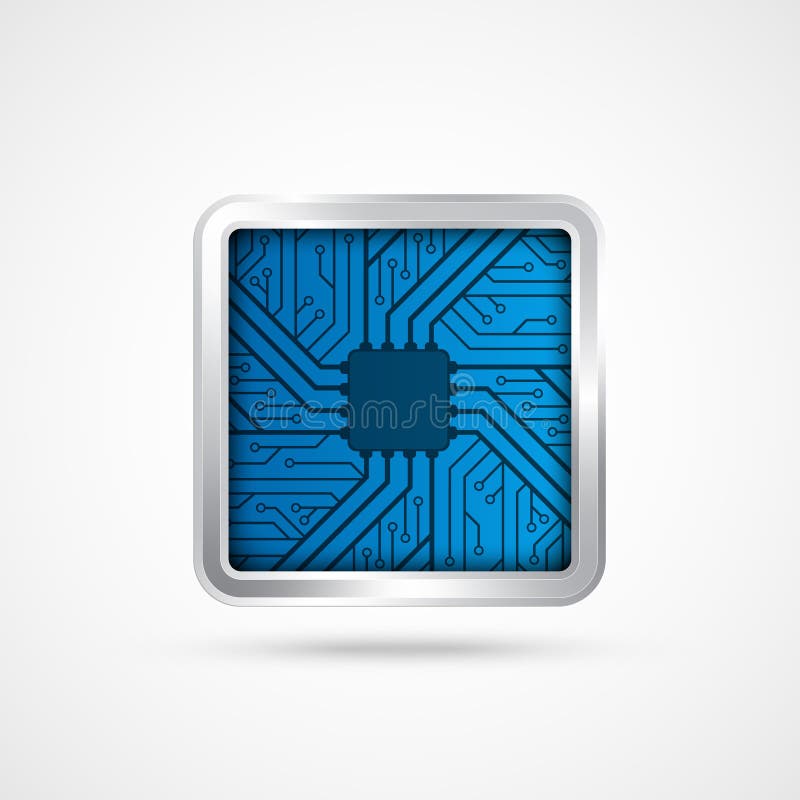Electronic Chip. Technology Icon Stock Vector - Illustration of chip ...