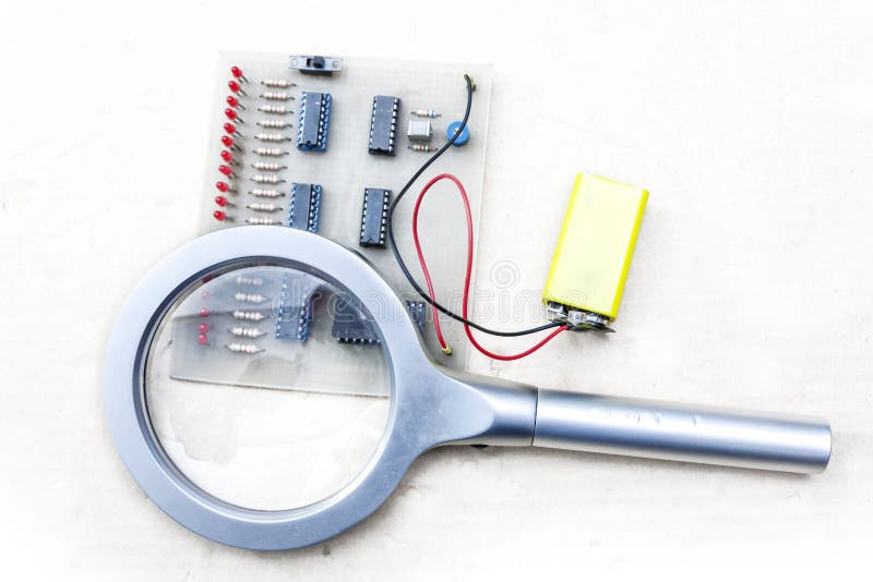 Microchip Under Microscope With Test Probes Stock Photo - Image of chip ...