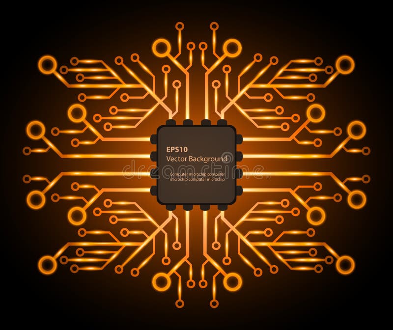 Electronic Chip. Vector Illustration Stock Vector - Illustration of ...