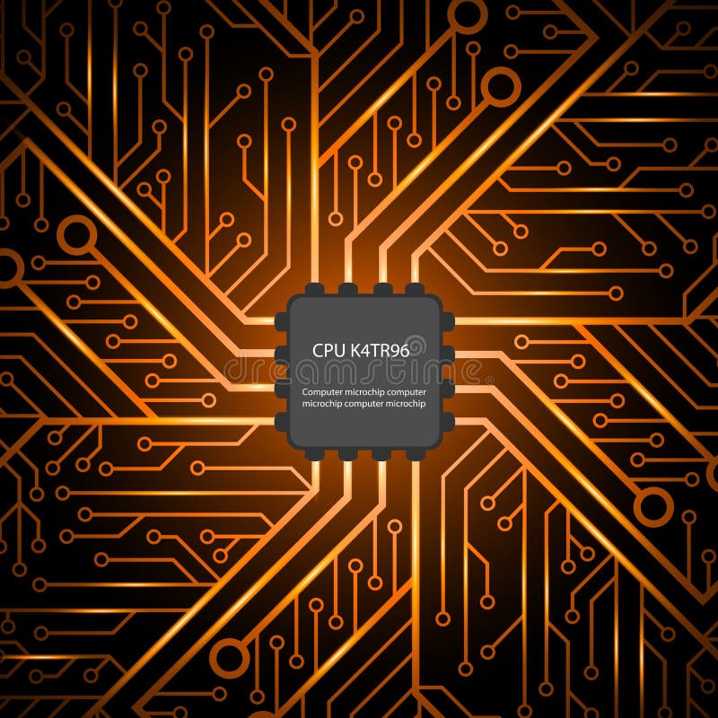 Electronic Chip in the Form of a Human Head. Stock Vector ...