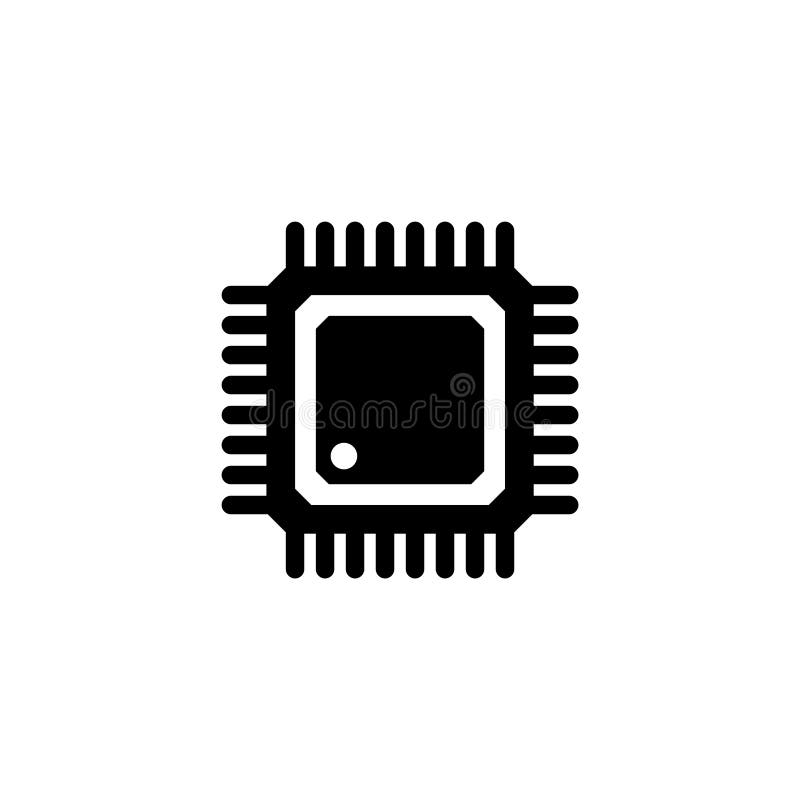 Electronic Chip Vector Icon Isolated on White Background. Computer Chip ... Electronic Chip Vector Icon Isolated on White Background. Computer Chip ...