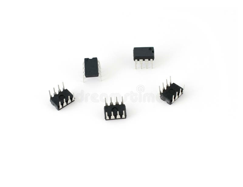 Electronic Chips on a Wafer Stock Photo - Image of technology, textile ...