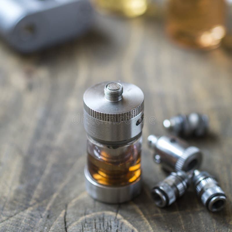 Electronic Cigarette Atomizer on the Table Stock Image - Image of ...