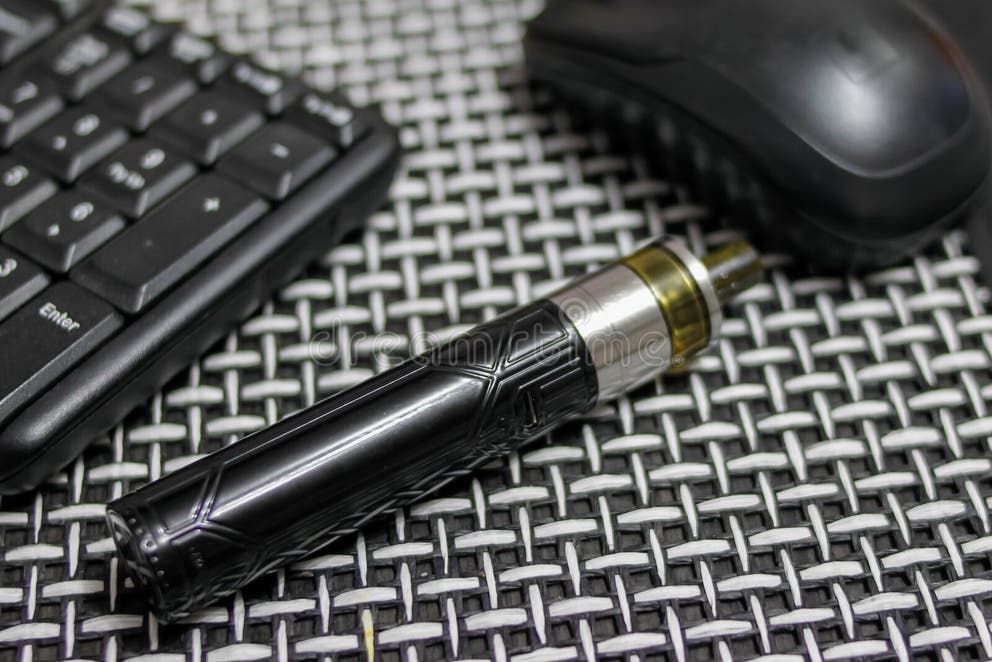 Electronic Cigarette, Computer Keyboard and Mouse Stock Image - Image ...