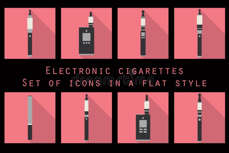 Electronic Cigarette, Electronic Cigarette Flat Icons, E-cigarette ...
