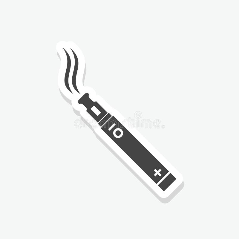 Electronic Cigarette Icon Sticker Isolated on White Stock Vector ...