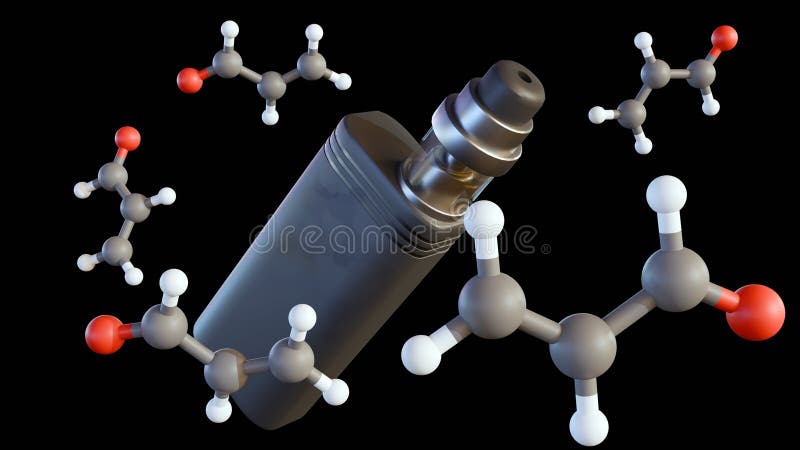 An Electronic Cigarette or Vape with Floating Molecular Models of ...