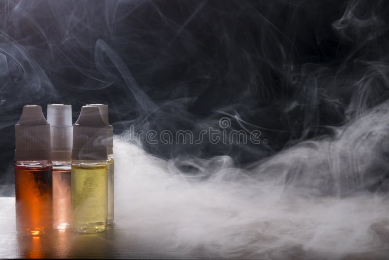 Electronic Cigarette, Vaping Device with E Liquid Background. Stock ...