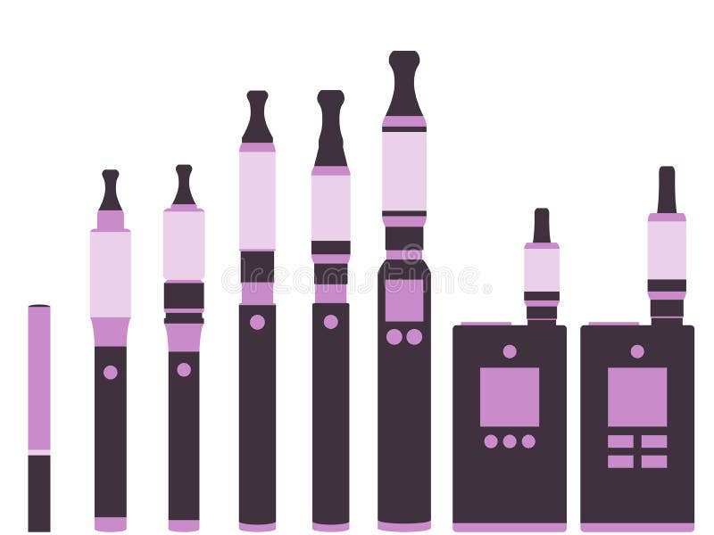 Electronic Cigarette. Types Vaporizers. Set Stock Vector - Illustration ...