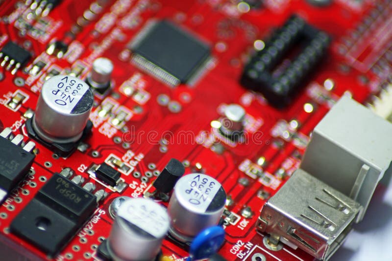 Display and Circuit Board with Schematic Stock Image - Image of drawing ...