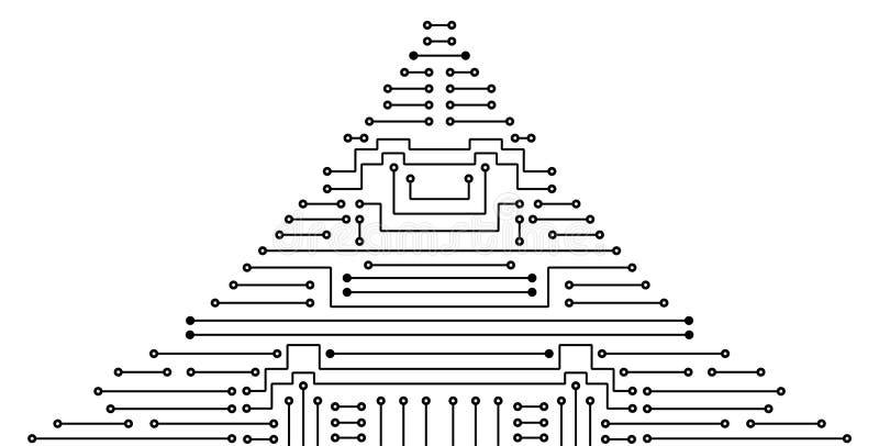 Electronic Circuit Background. Pyramid Form. High Tech Concept Stock ...