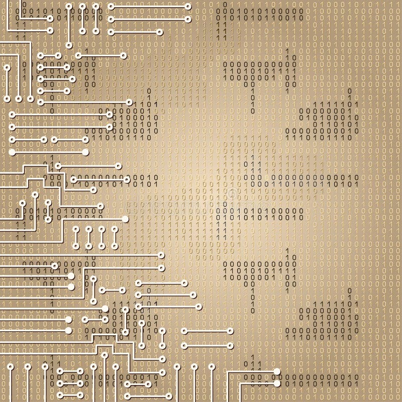 Electronic Circuit and Binary Code Stock Vector - Illustration of ...