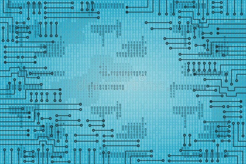 Electronic Circuit with Binary Code and Sphere Stock Vector - Illustration of chip, connection ...