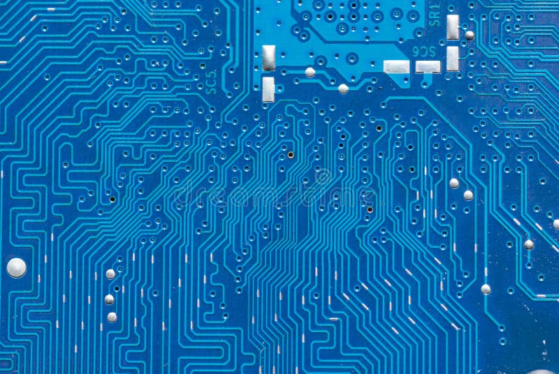 Blue Electronic Circuit Board Stock Photo - Image of communication ...