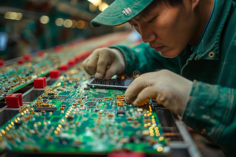 Electronic Circuit Board Assembly Process Stock Illustration ...