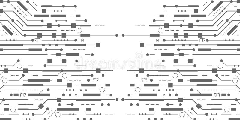 Electronic Circuit Board .Technological Chip. Technical Drawing of the ...