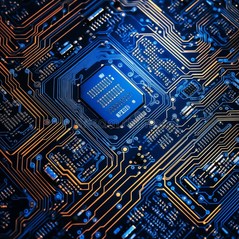 Electronic Circuit Board with Chips Stock Photo - Image of electricity ...