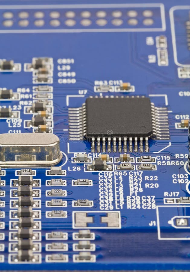 Electronic Circuit Board and the Chips Stock Image - Image of system ...