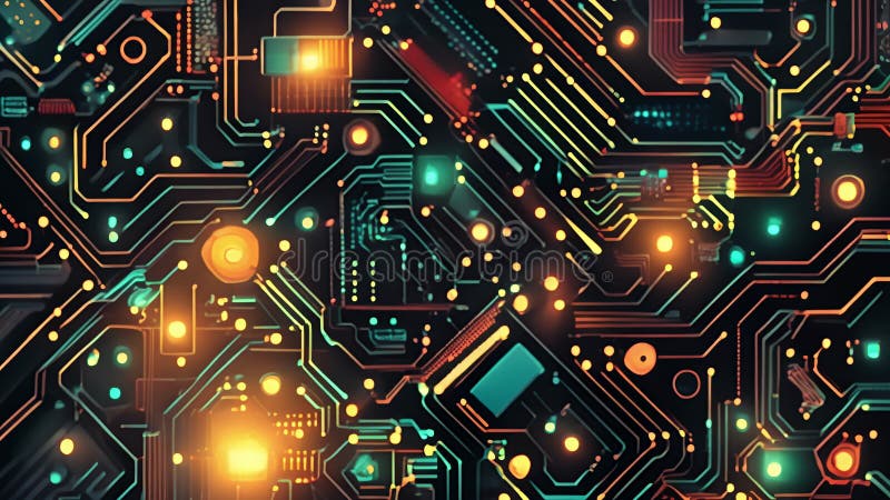 Electronic Circuit Board Close Up. Central Computer Processors CPU ...