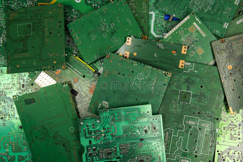Electronic Circuit Board Close Up. Computer Motherboard with Electrons ...