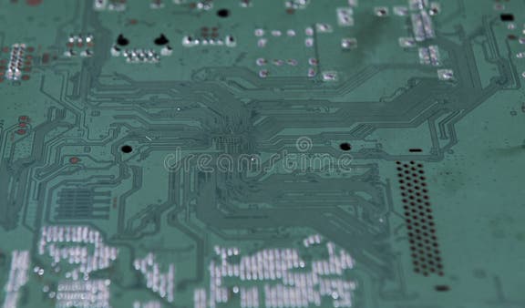 Electronic Circuit Board Close Up. Computer Motherboard with Electrons ...