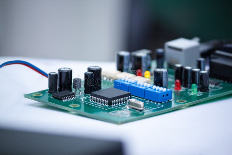 Electronic Circuit Board Close Up. Electronic Computer Technology Stock ...