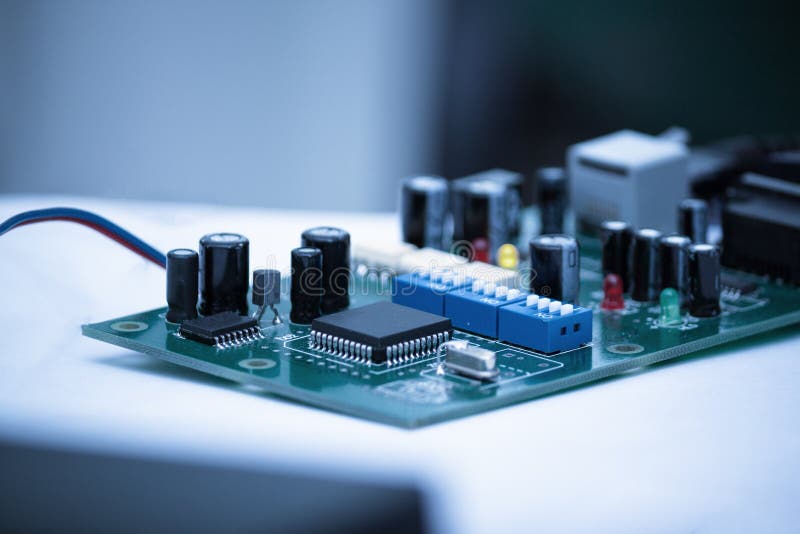 Electronic Circuit Board Close Up. Electronic Computer Technology Stock ...