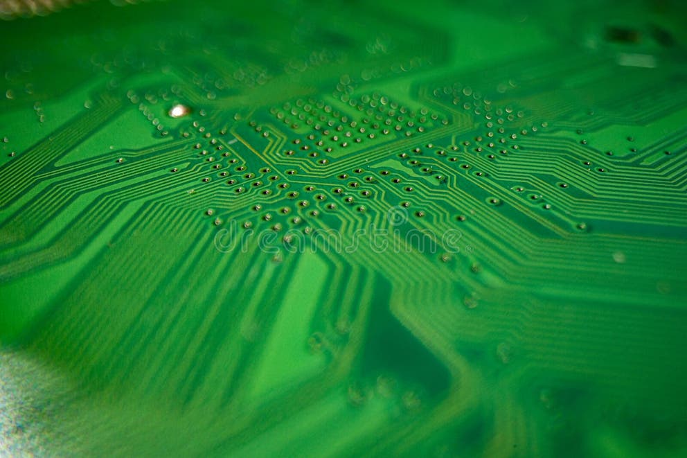 Electronic Circuit Board Close Up. CPU Electrons. Electronic Computer ...