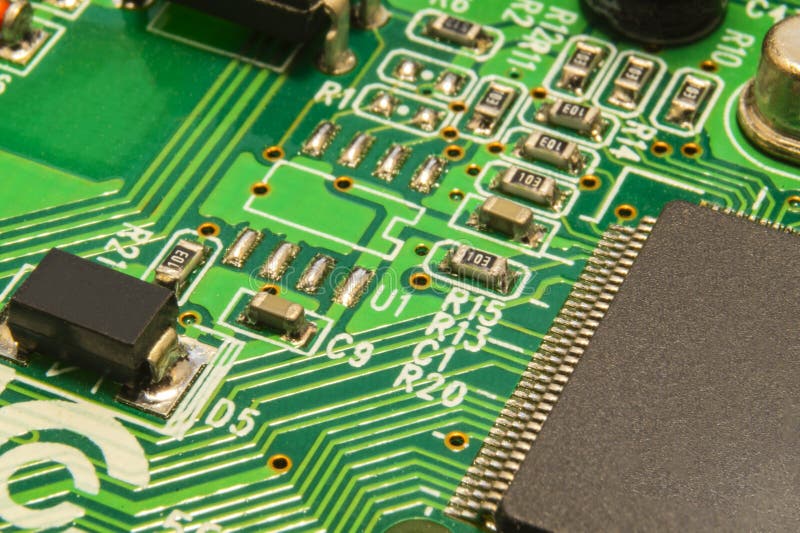 Electronic Circuit Board Close Up with Different Lighting Stock Image ...