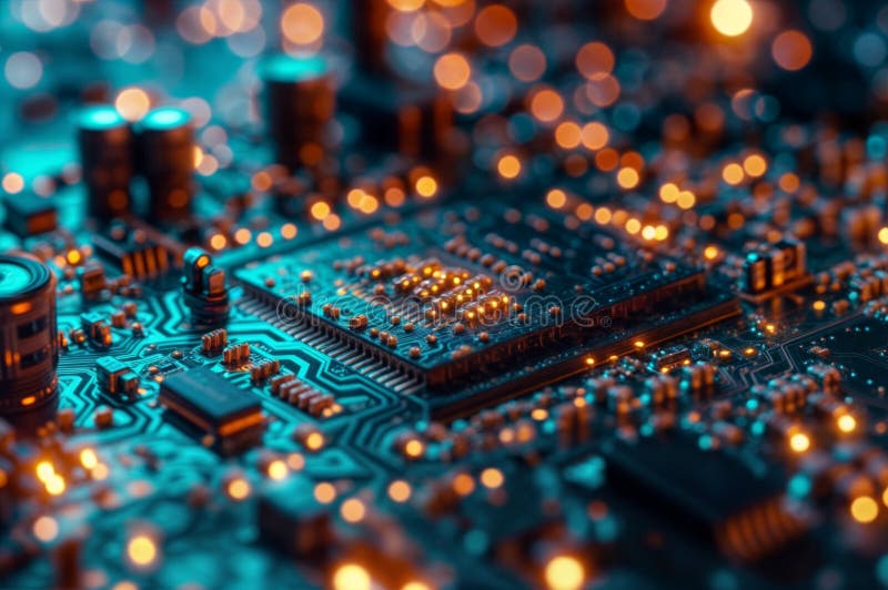 Electronic Circuit Board Close-up. Electronic Hardware Technology Stock ...