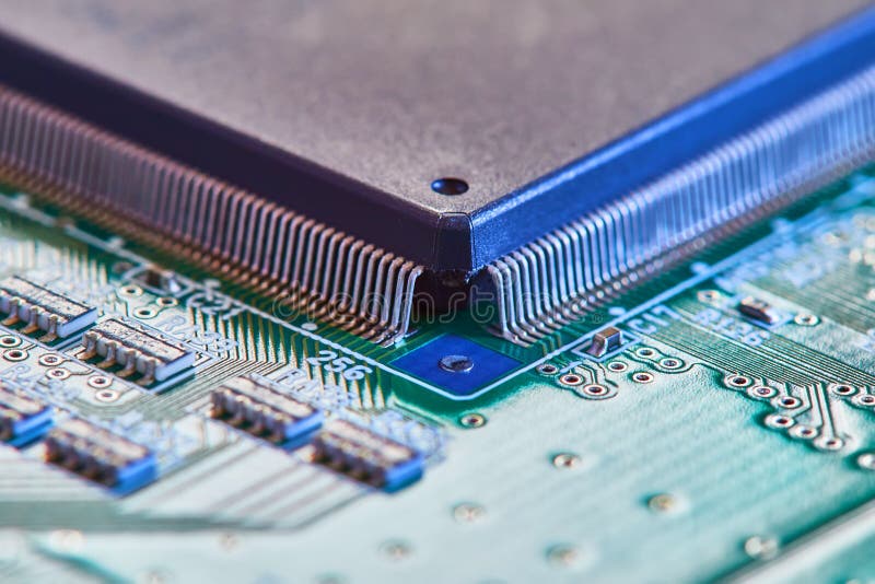 Electronic Circuit Board Close Up. High Tech Circuit Board. Stock Photo ...